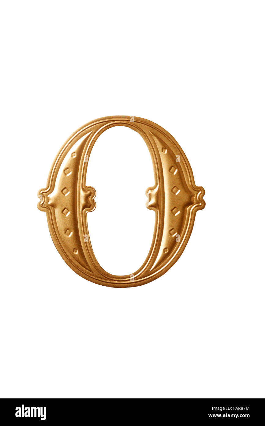 clipping path of the golden alphabet o Stock Photo - Alamy