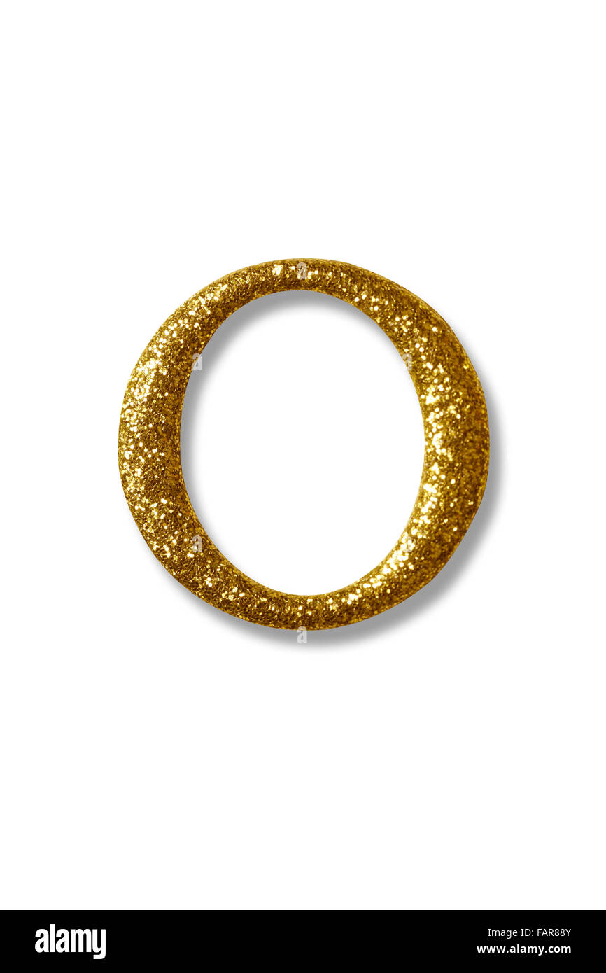 clipping path of the golden alphabet o Stock Photo - Alamy
