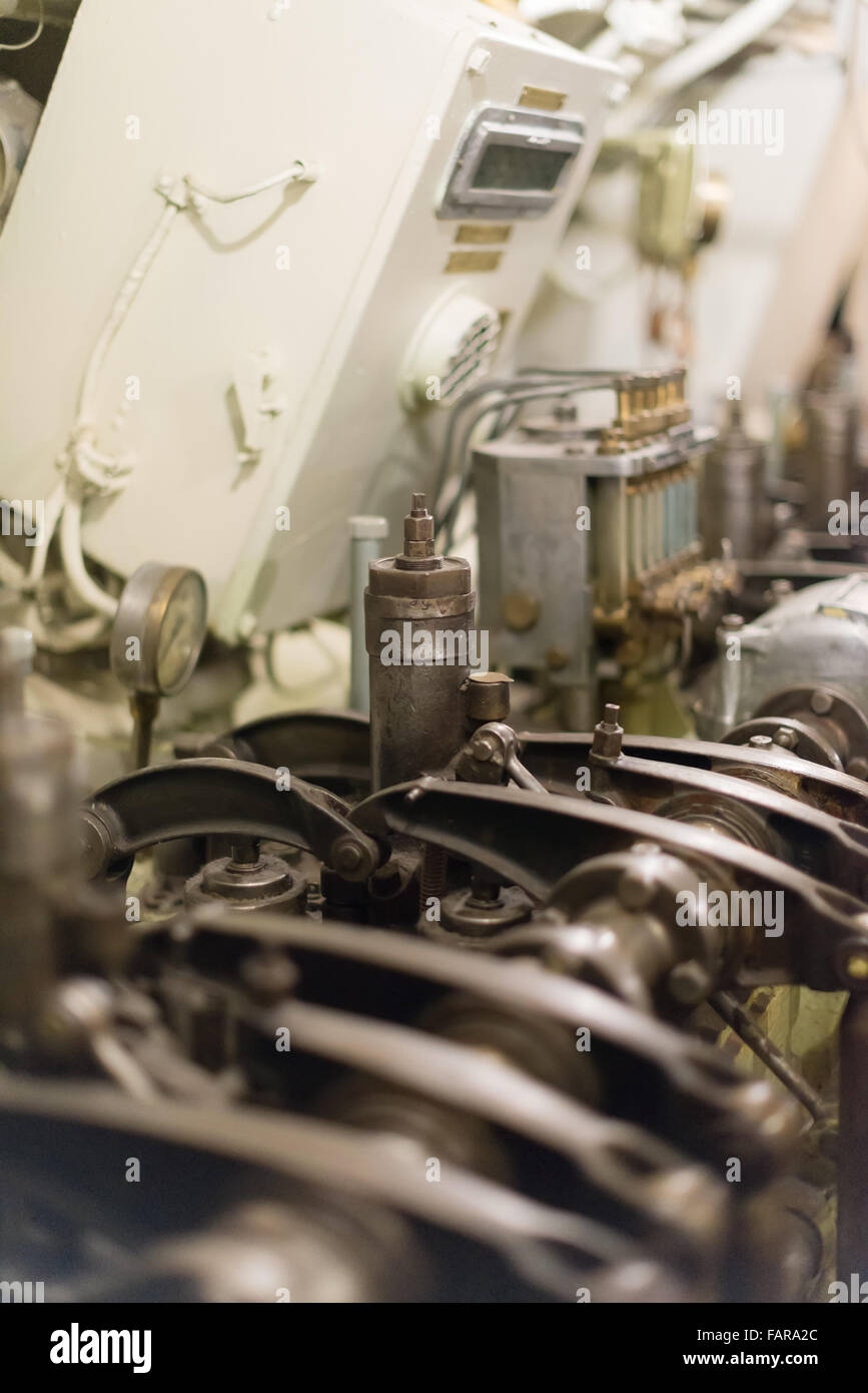 Old diesel engine inside of submarine Stock Photo - Alamy