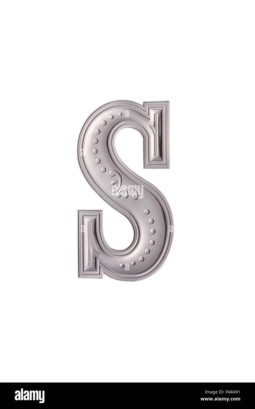 stock image of the silver color alphabet Stock Photo - Alamy