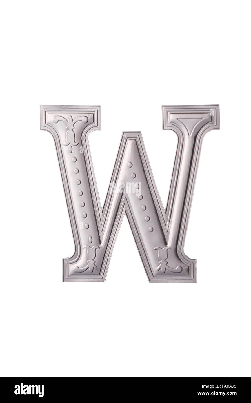stock image of the silver color alphabet Stock Photo - Alamy