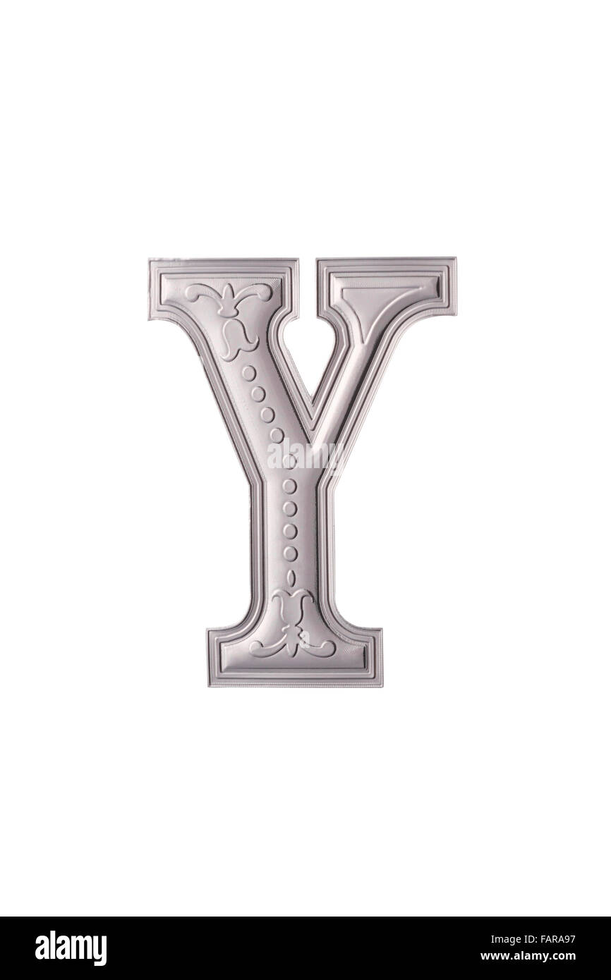stock image of the silver color alphabet Stock Photo - Alamy