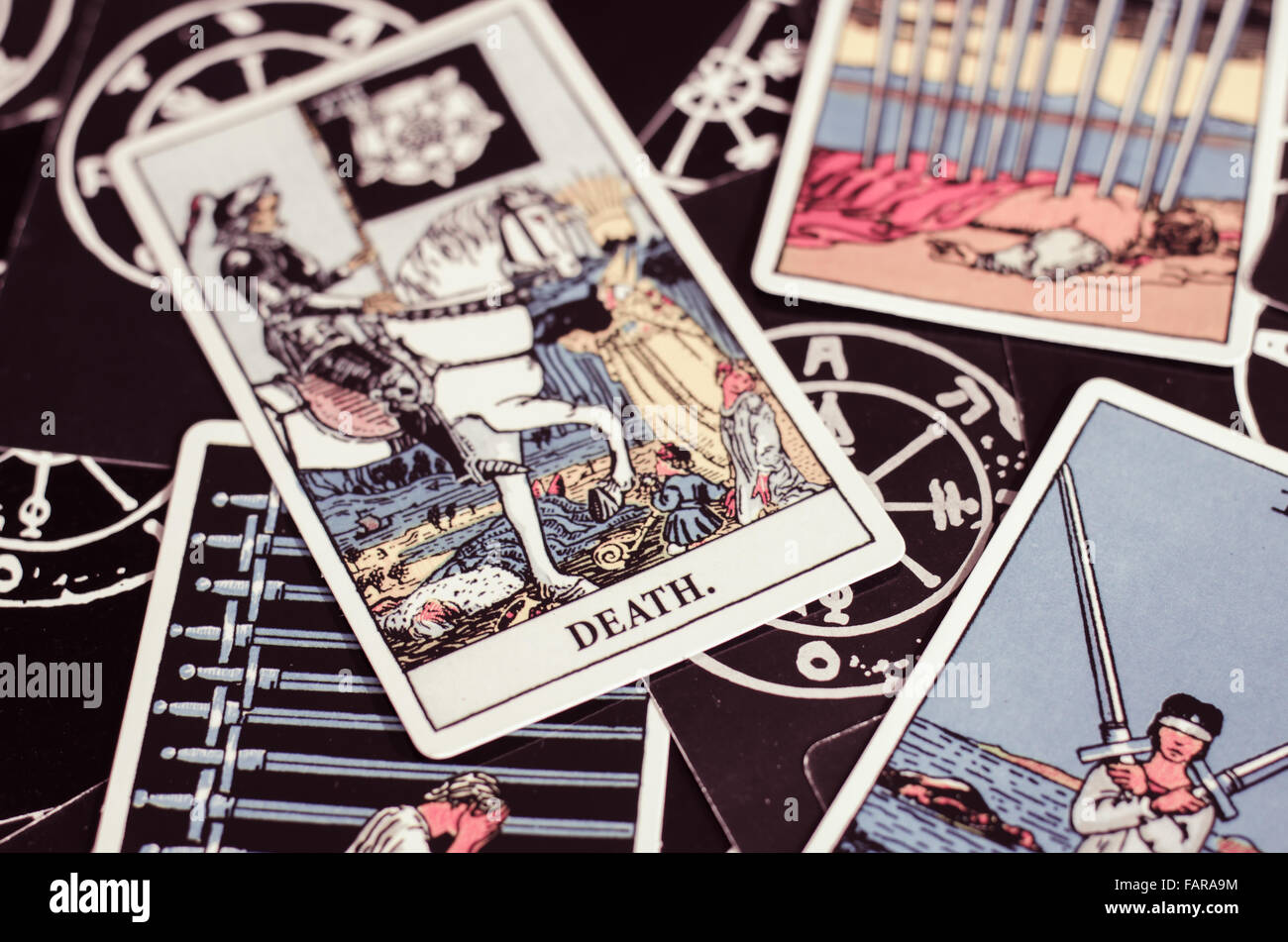 Tarot Cards - Card of Death and Other Card Stock Photo - Alamy