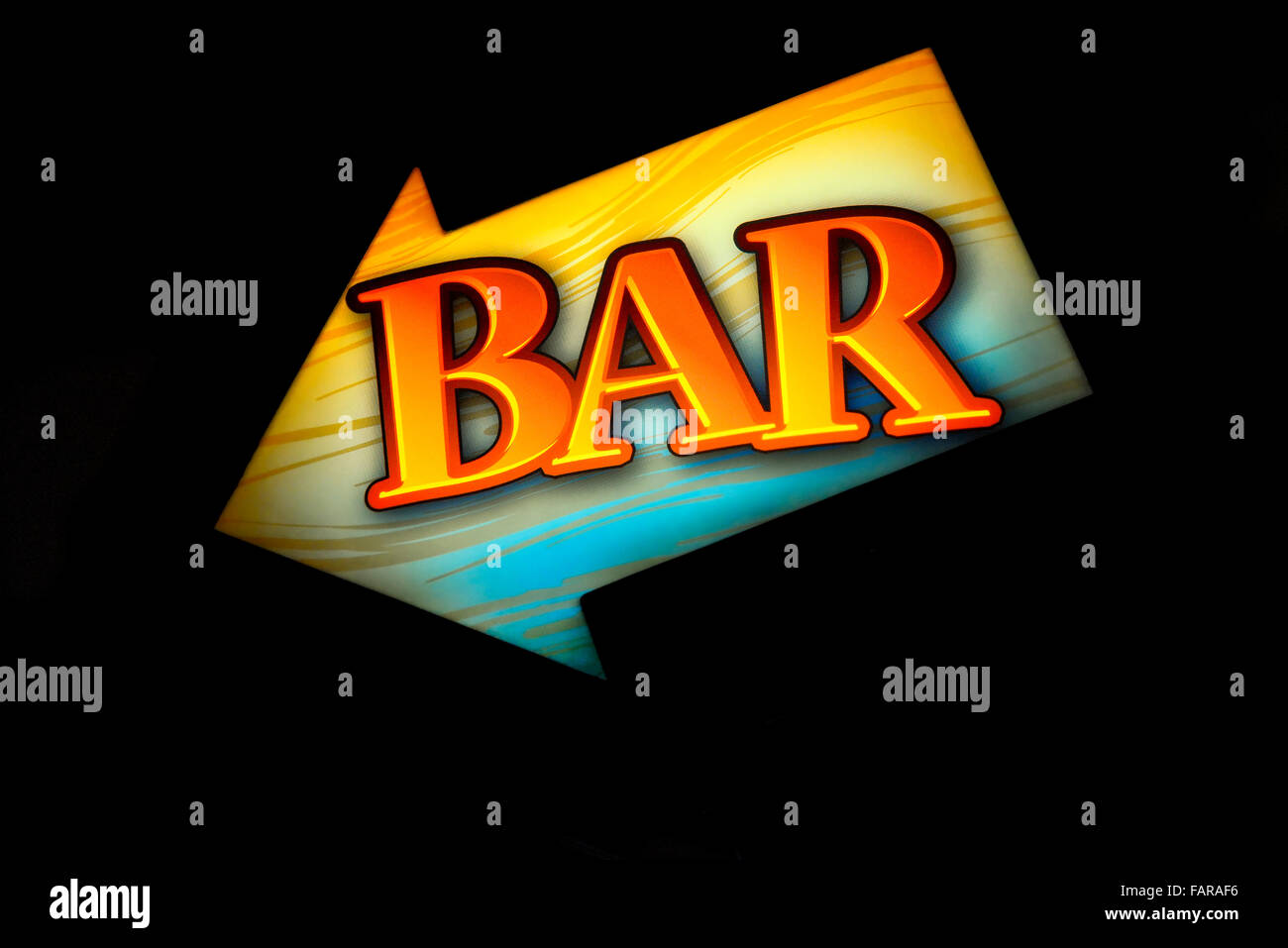 Bar sign with arrow Stock Photo - Alamy