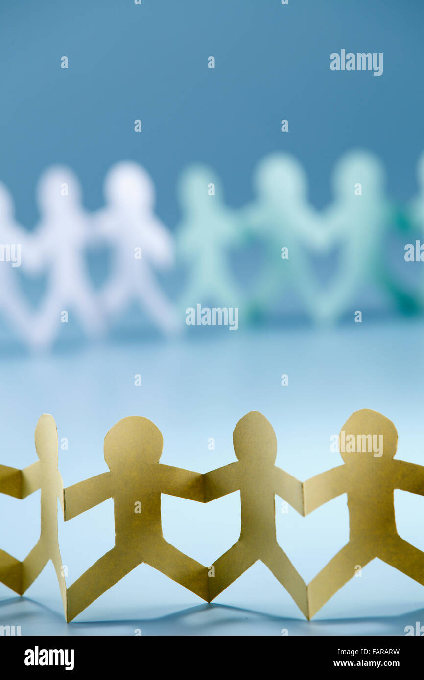 Paper chain arranged into a large circle Stock Photo - Alamy