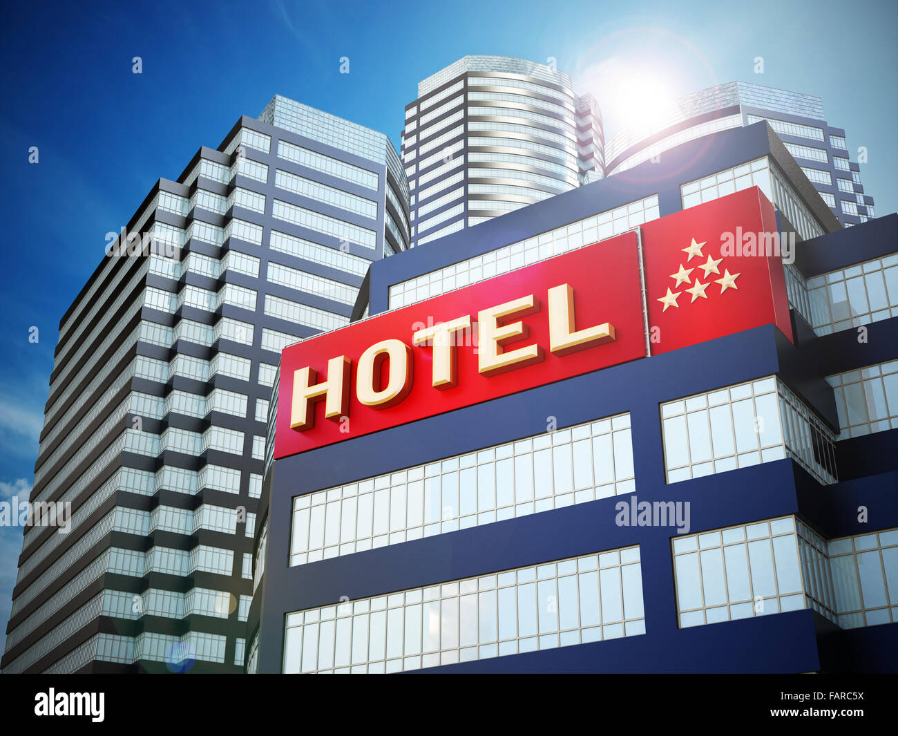 Hotel building against the sky Stock Photo - Alamy