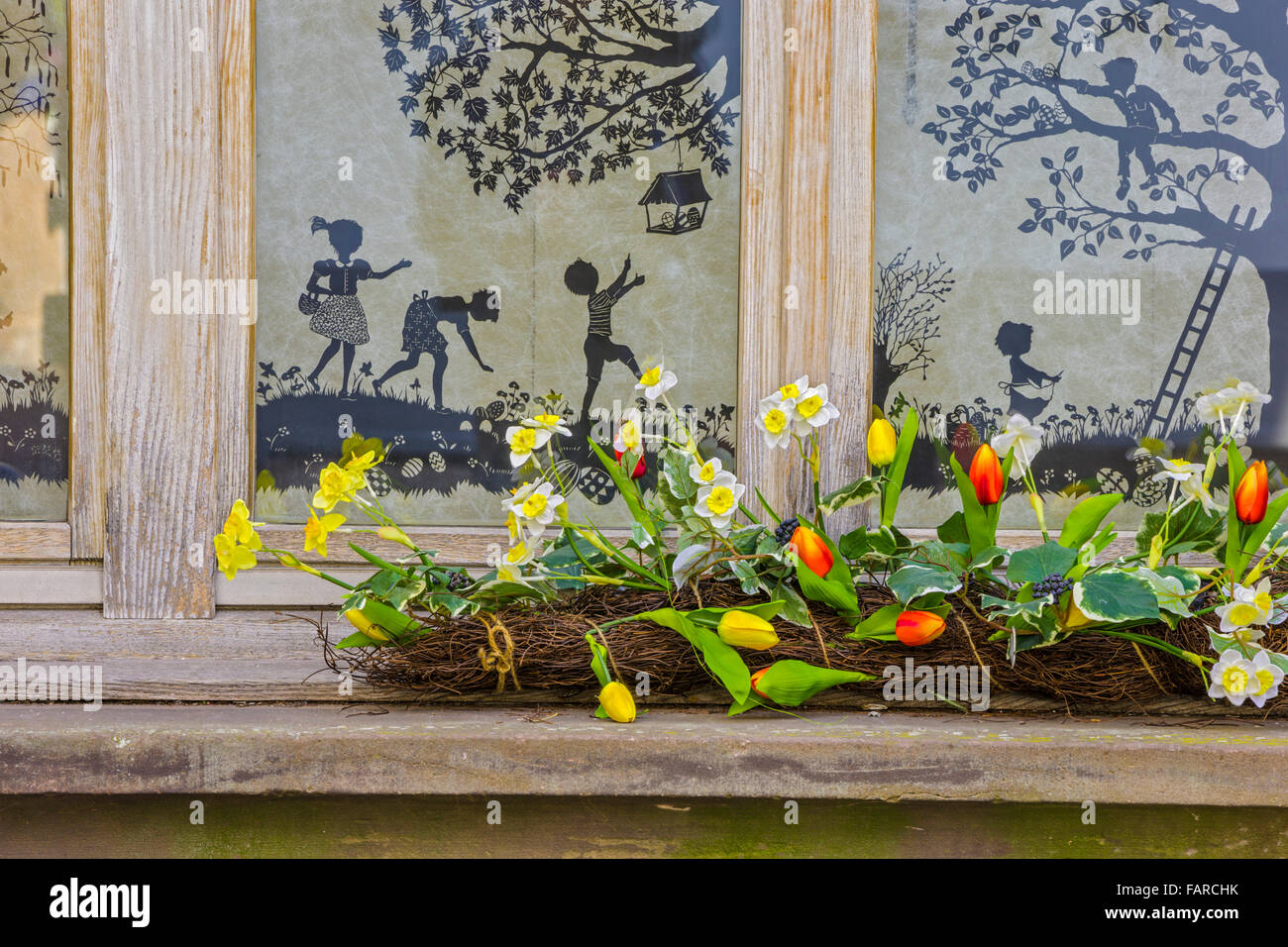Shop window with Easter decorations in Colmar, France Stock Photo - Alamy