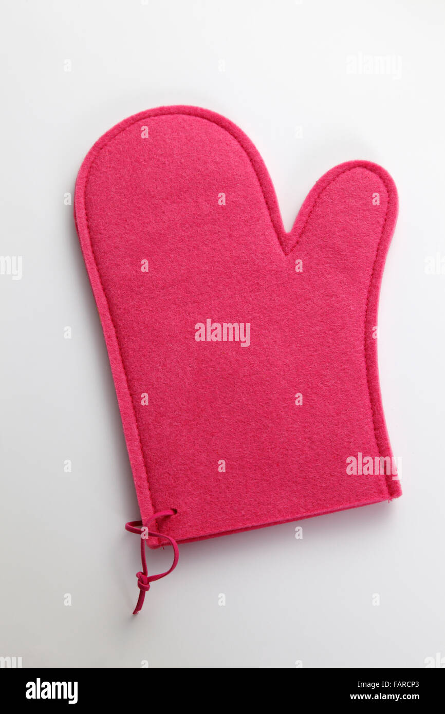stock image of the pink kitchen glove Stock Photo - Alamy