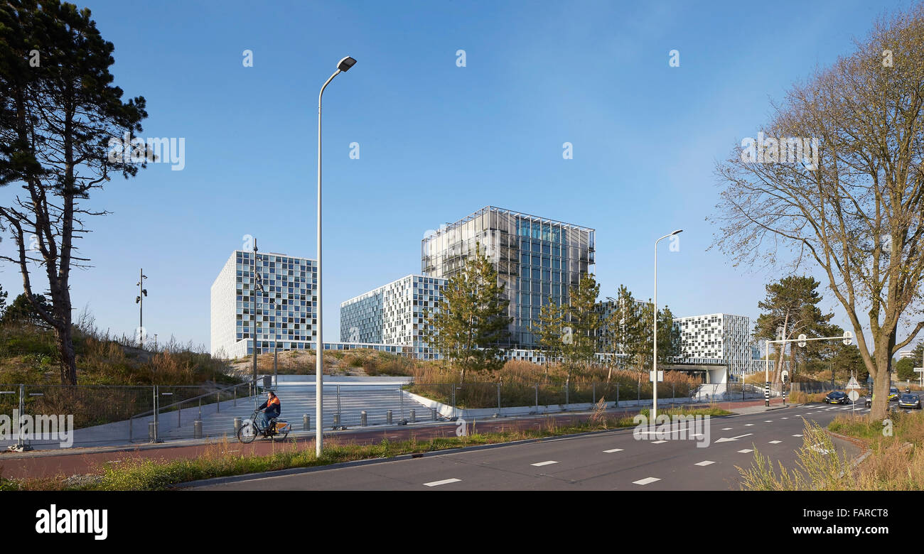 Elevation of building complex from public street. International ...