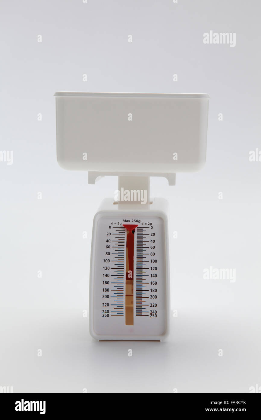 weighing scale on the plain background Stock Photo - Alamy