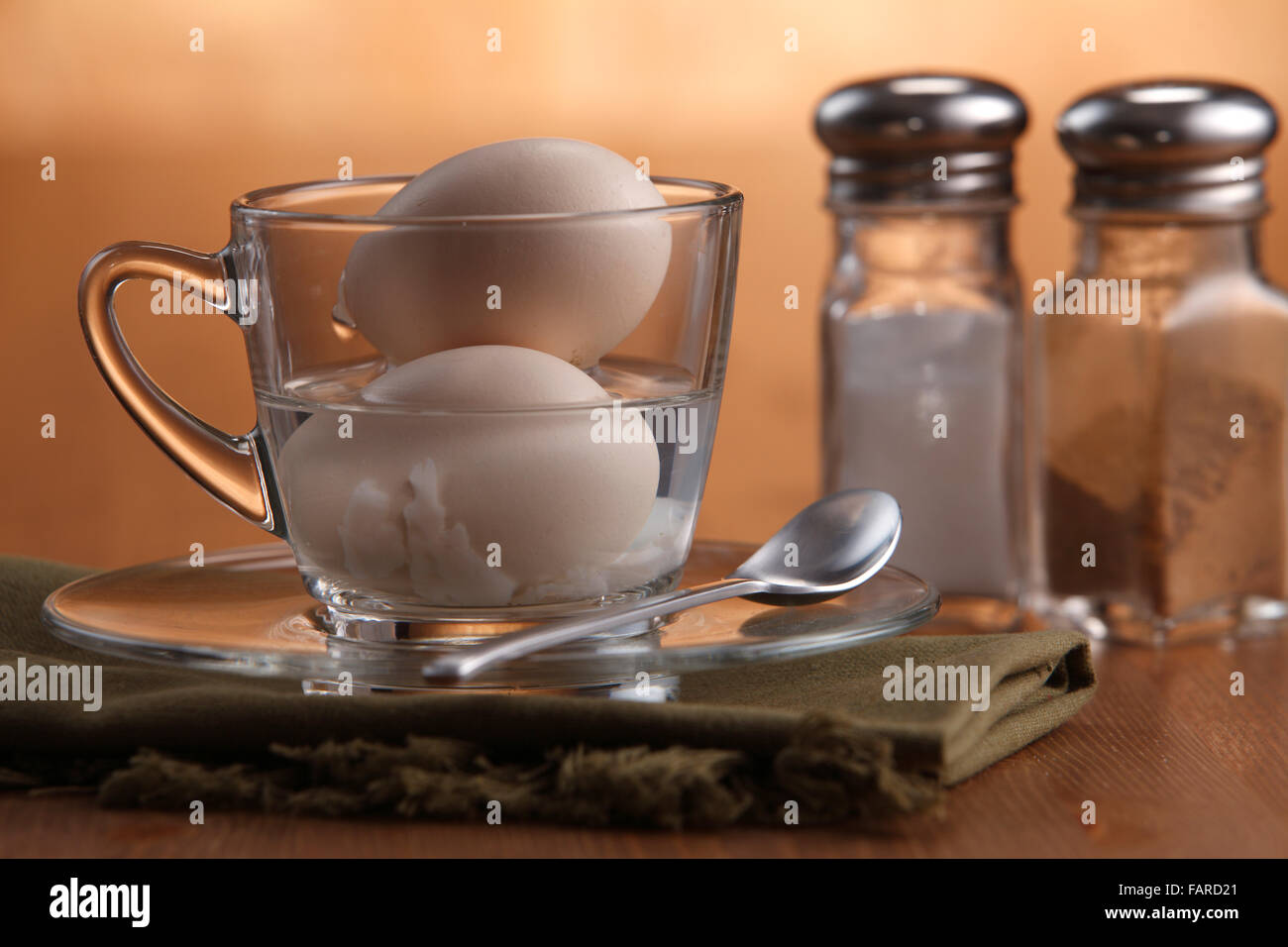 Eggs with salt and pepper Stock Photo - Alamy