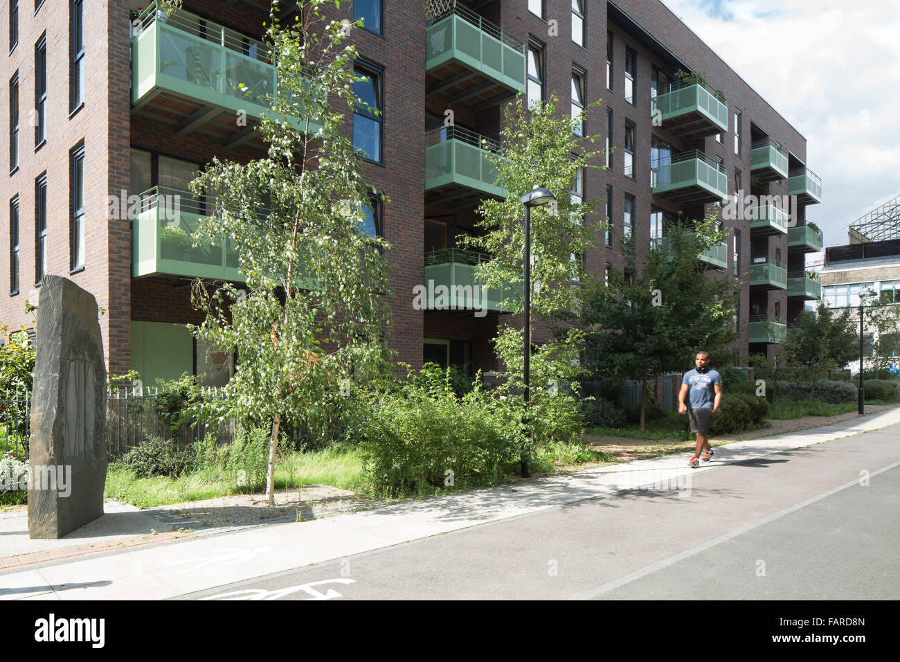 View of housing block. Haggerstone and West Kingsland Estate, London ...