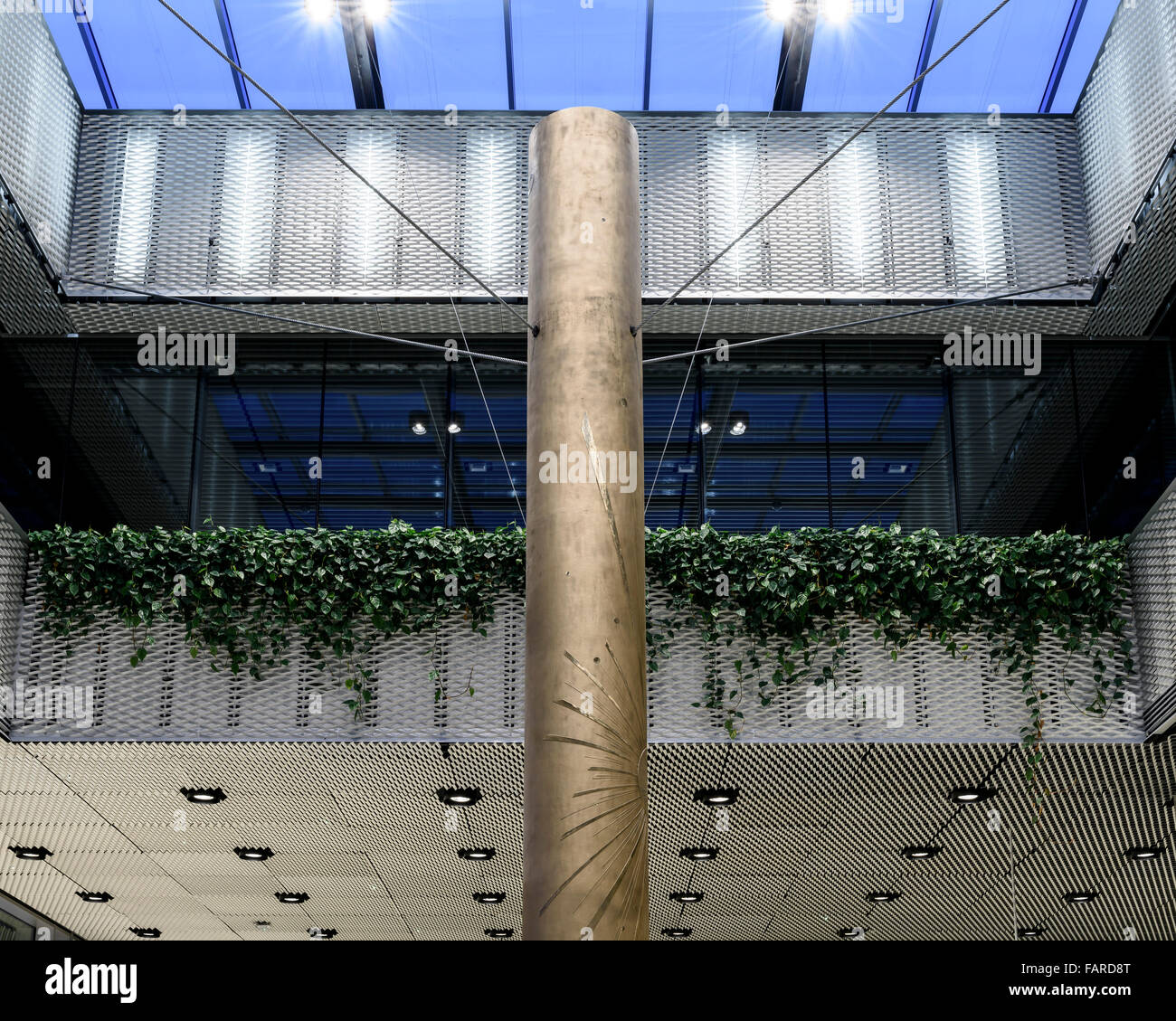 Art piece hanging in interior of library. Dokk1, Aarhus, Denmark ...