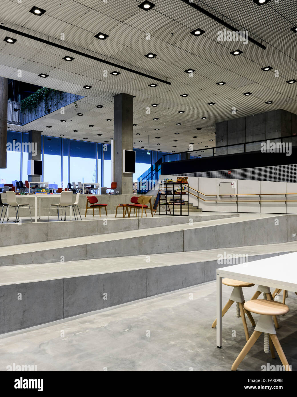 Inside the library. Dokk1, Aarhus, Denmark. Architect: Schmidt Hammer ...