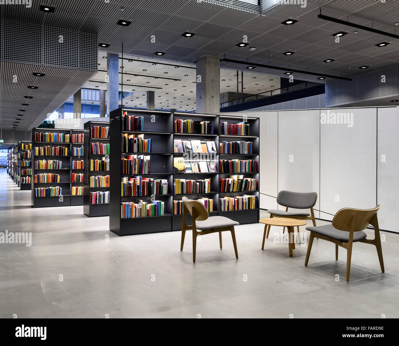 Inside the library. Dokk1, Aarhus, Denmark. Architect: Schmidt Hammer ...