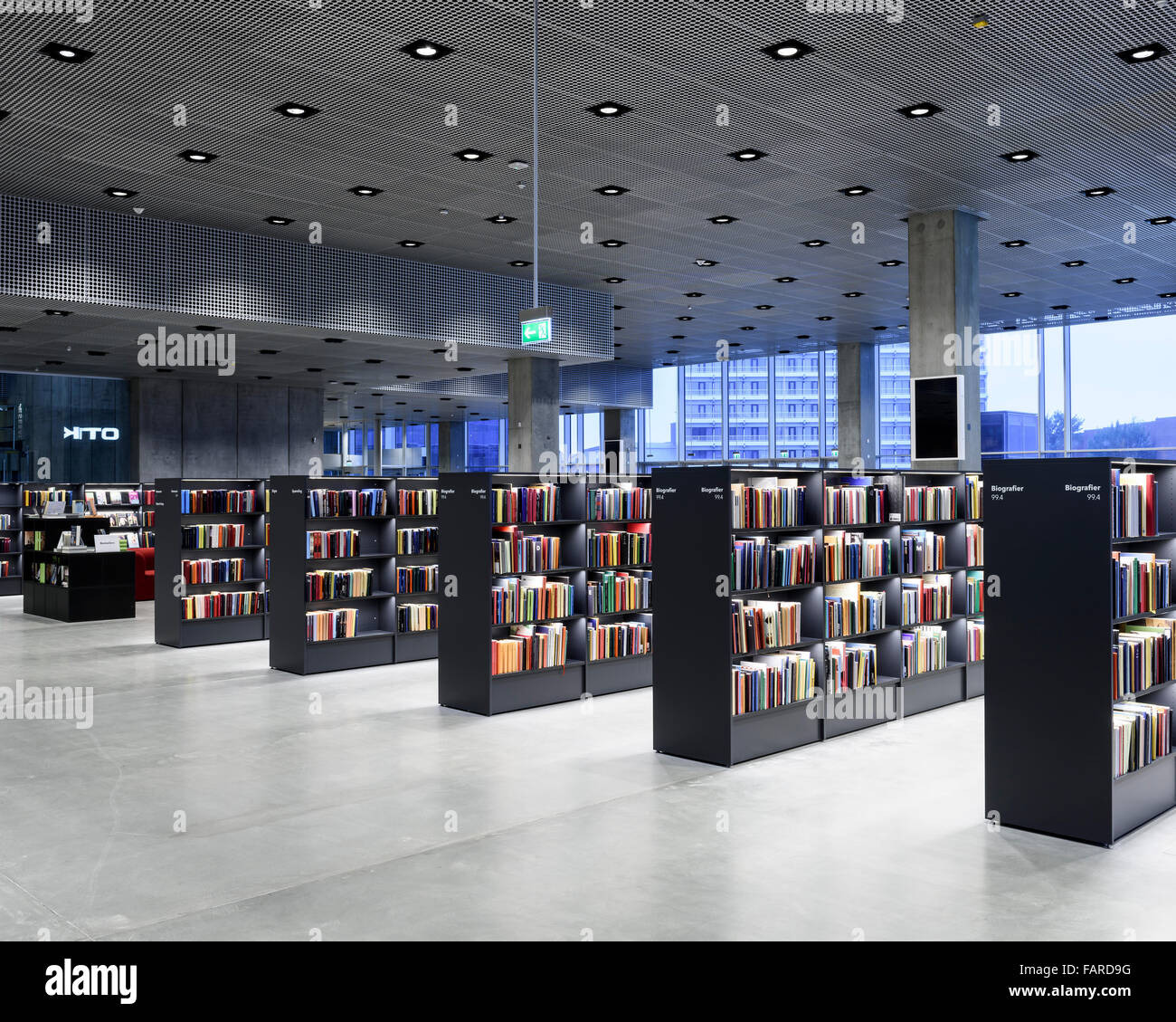 Inside the library. Dokk1, Aarhus, Denmark. Architect: Schmidt Hammer ...