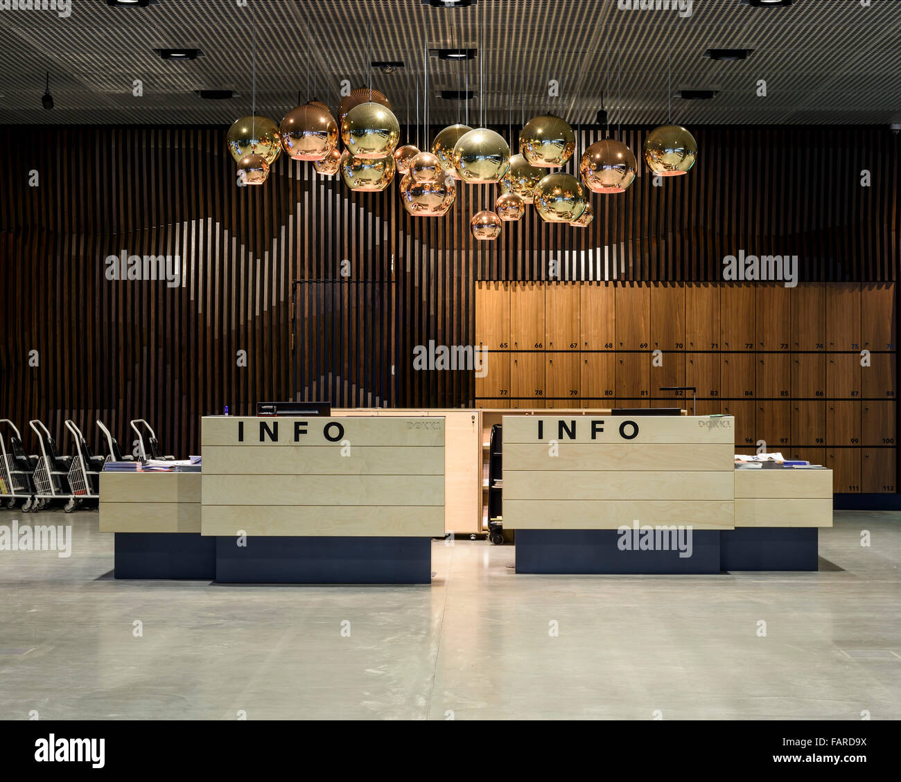 Reception at the library. Dokk1, Aarhus, Denmark. Architect: Schmidt ...