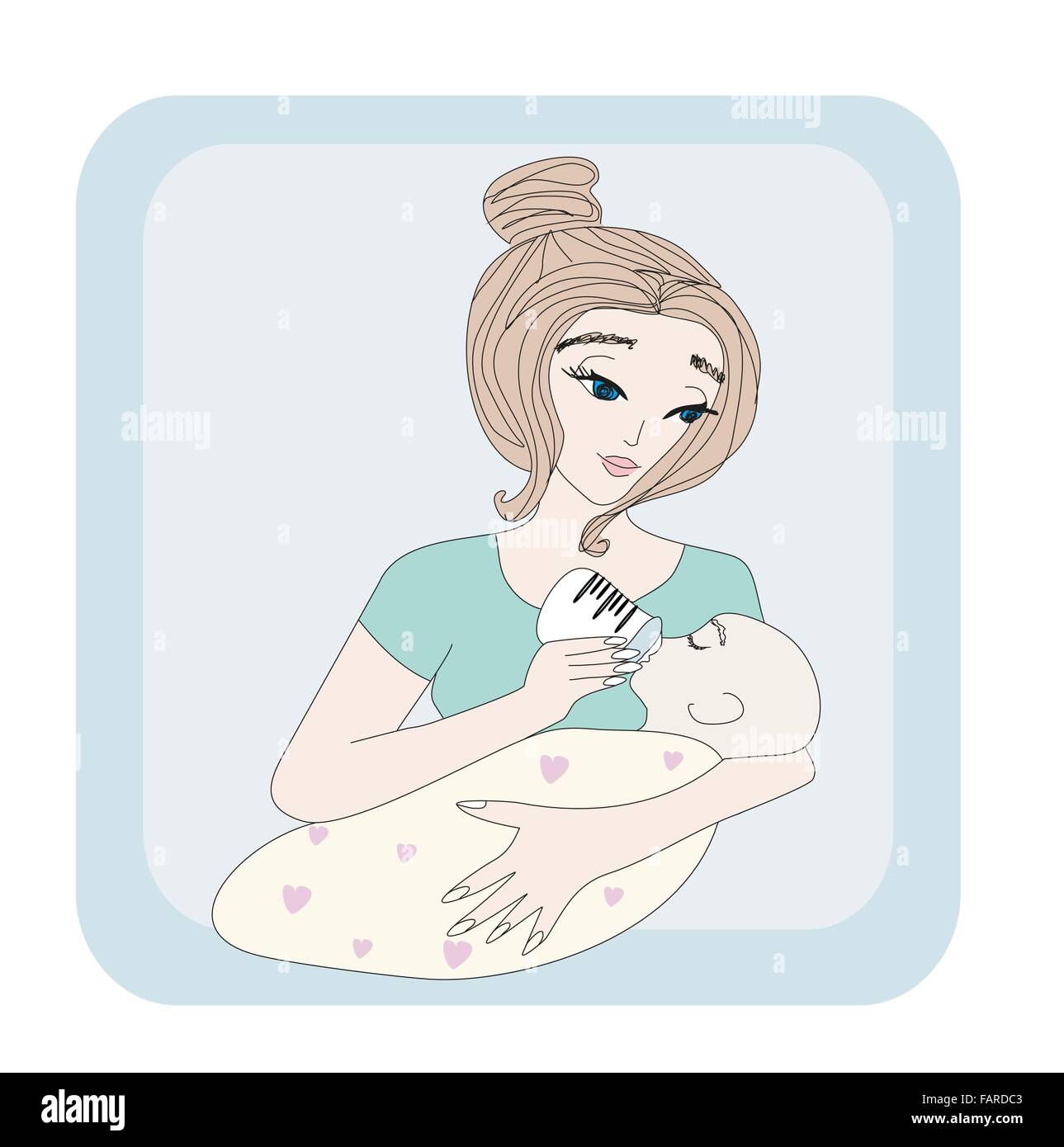 Mother child son drawing Stock Vector Images - Alamy