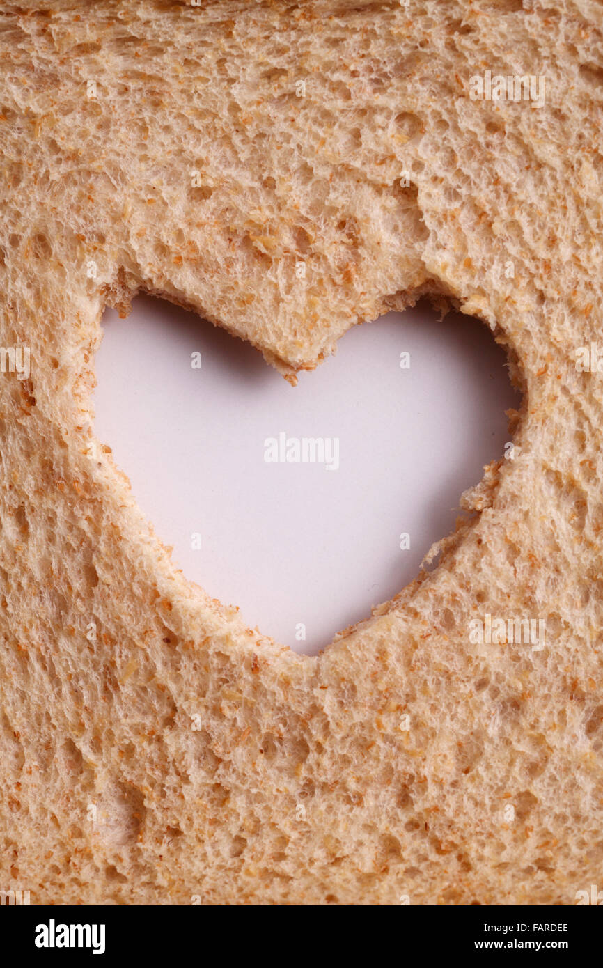 stock image of theslice of bread with heart shape Stock Photo - Alamy