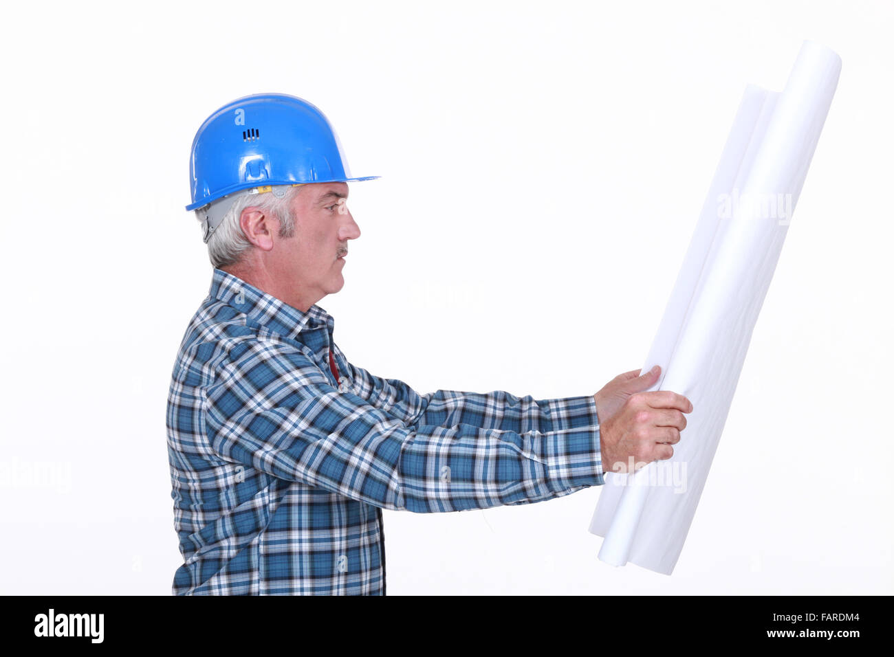 Architect man work wearing Cut Out Stock Images & Pictures - Alamy