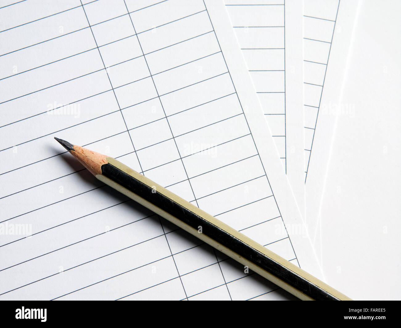 Close-up of a Pencil and Paper Stock Photo - Alamy