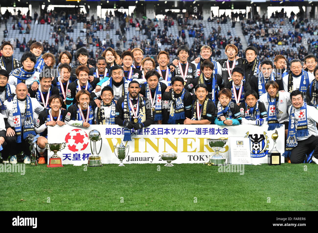 Tokyo, Japan. 1st Jan, 2016. Gamba Osaka team group Football/Soccer ...