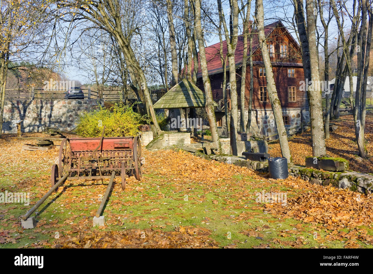Rustic style autumn landscape in poor european village Stock Photo - Alamy
