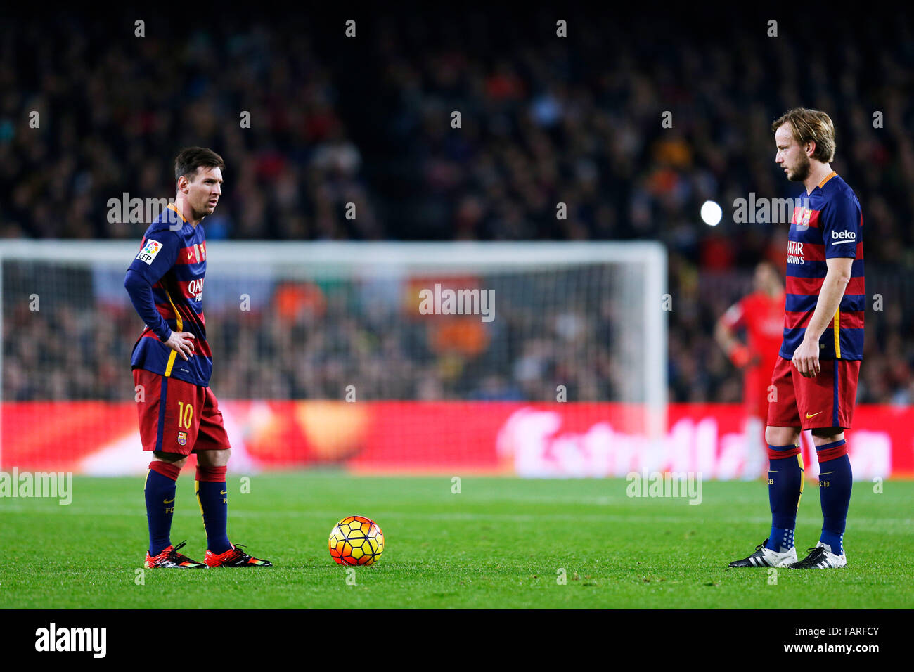 (L-R) Lionel Messi, Ivan Rakitic (Barcelona), DECEMBER 30 2015 ...