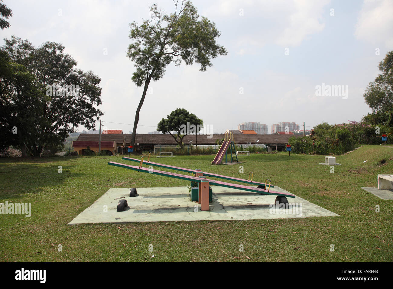 Seesaw in a Children's playground on a daylight Stock Photo - Alamy