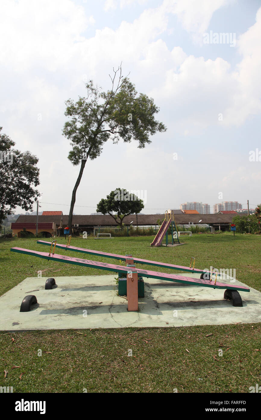 Seesaw in a Children's playground on a daylight Stock Photo - Alamy