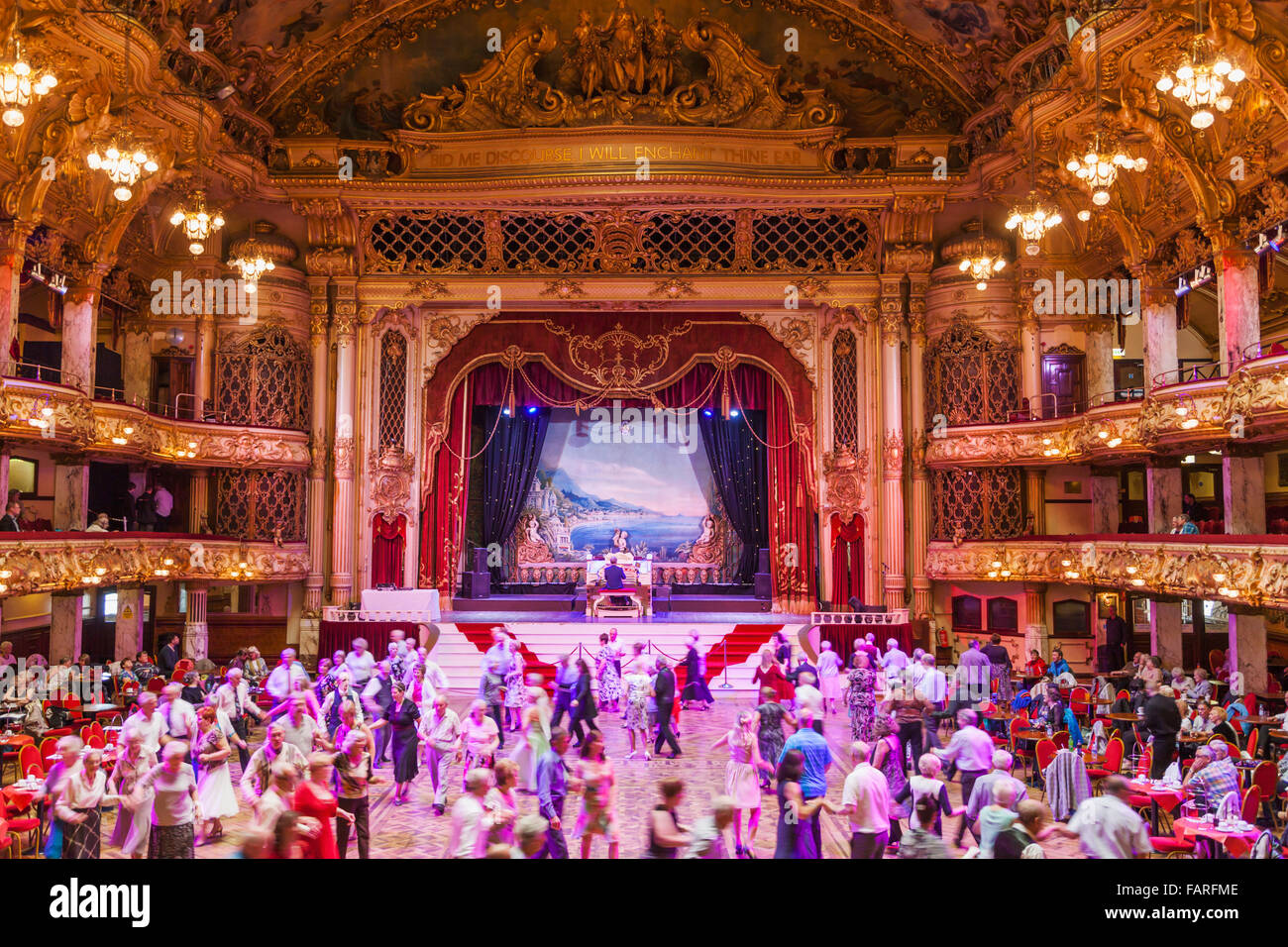 England, Lancashire, Blackpool, Blackpool Tower Ballroom Stock Photo ...