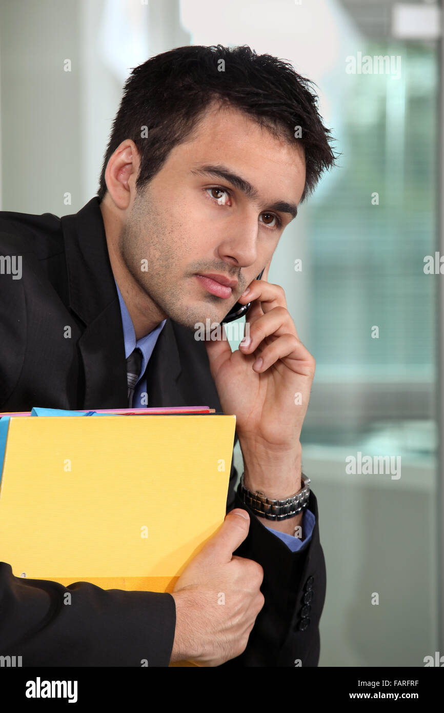 A businessman over the phone Stock Photo - Alamy