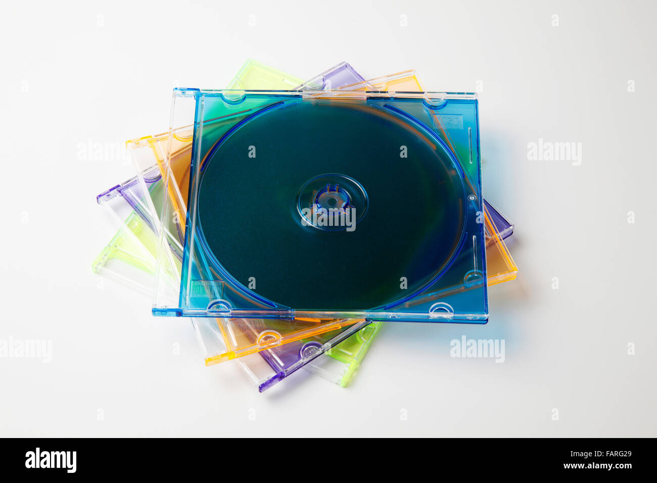 Studio shot of plastic CD or DVD case on plain background Stock Photo ...