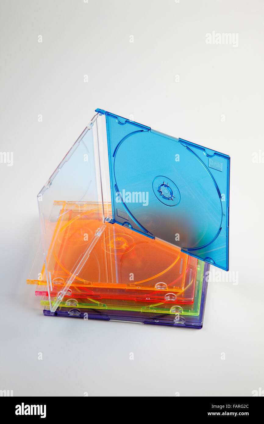 Studio shot of plastic CD or DVD case on plain background Stock Photo ...