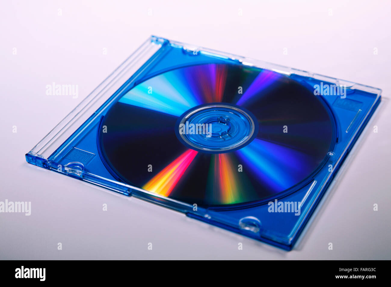 Computer or music cd with green cd case and blank label Stock Photo - Alamy