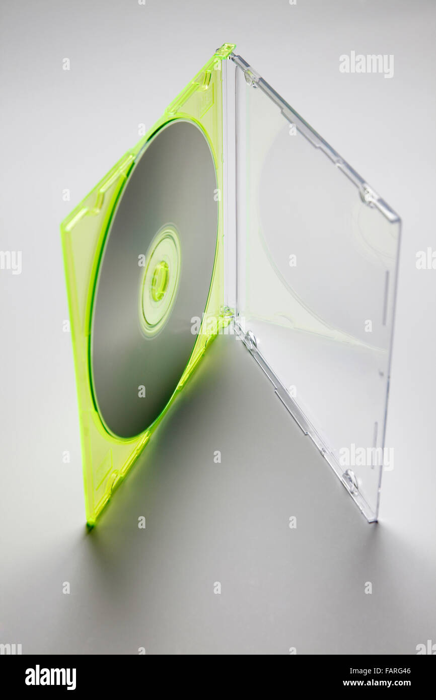 Studio shot of plastic CD or DVD case on plain background Stock Photo ...