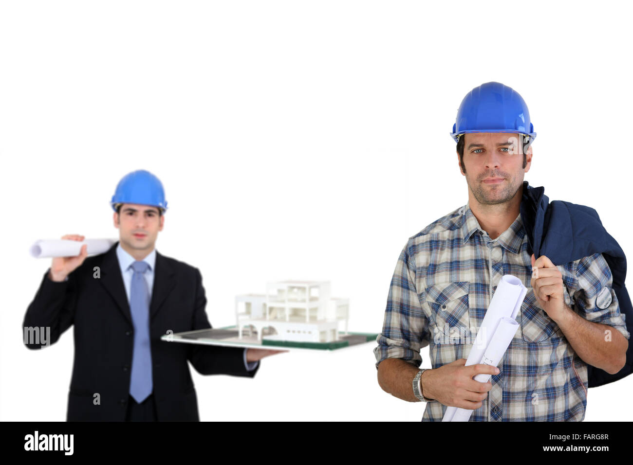 Construction site with architects Cut Out Stock Images & Pictures - Alamy