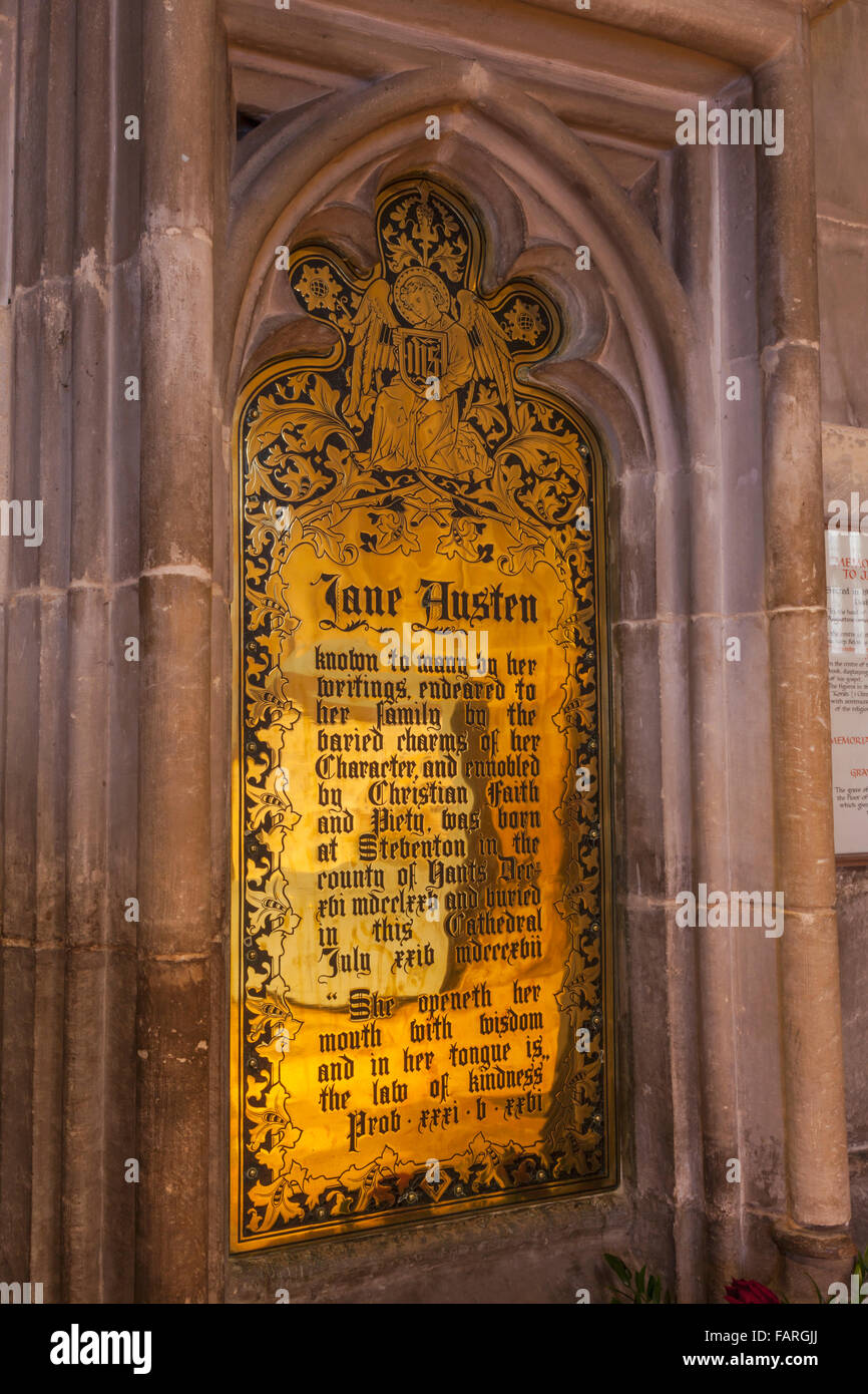 England, Hampshire, Winchester, Winchester Cathedral, Jane Austen ...