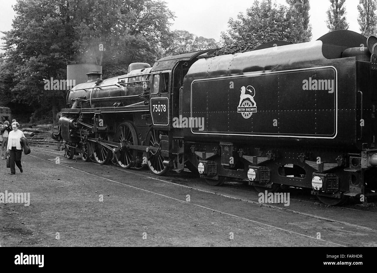 Haworth railway station, West Yorkshire circa 1982 black and white ...