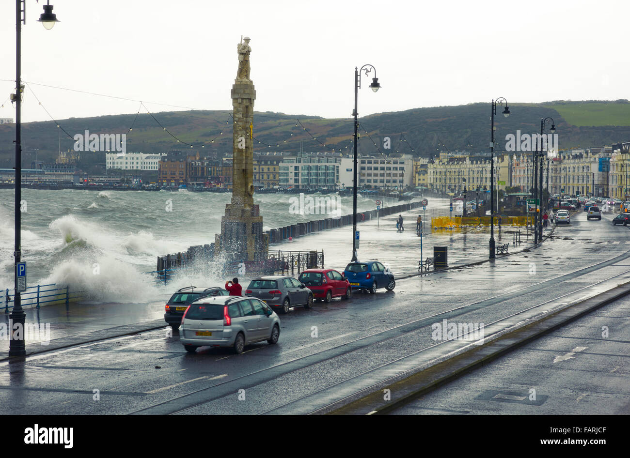 Storm sea at Douglas prom Stock Photo - Alamy