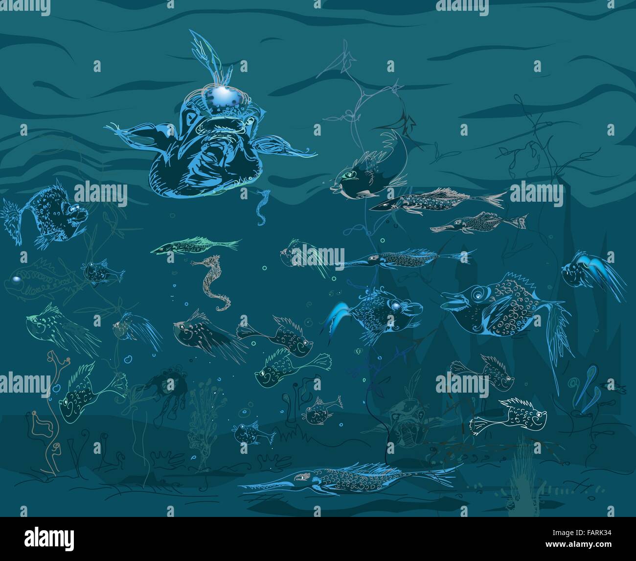 Sea Life Background Stock Vector Image & Art - Alamy