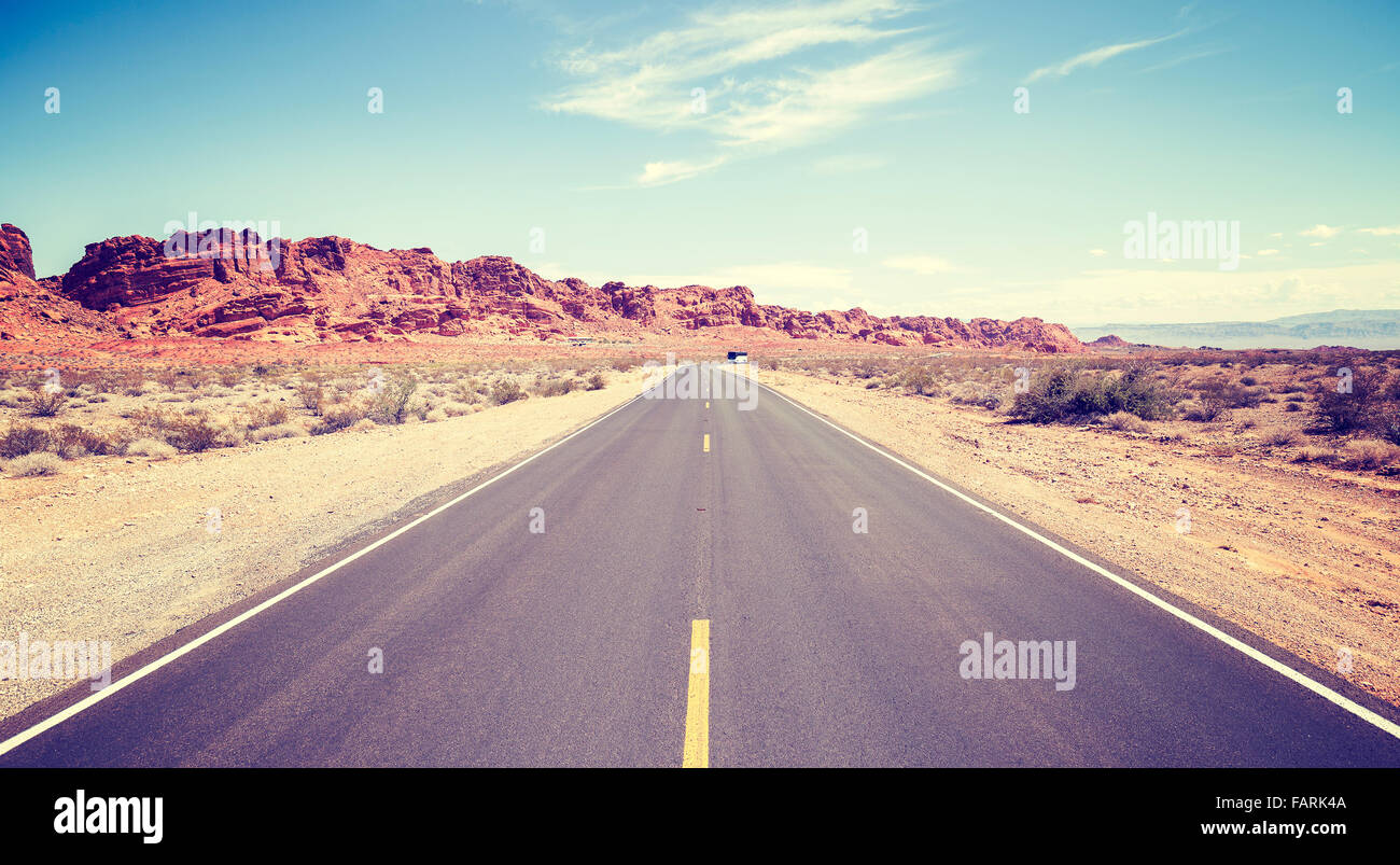 Vintage toned photo of an endless road Stock Photo - Alamy