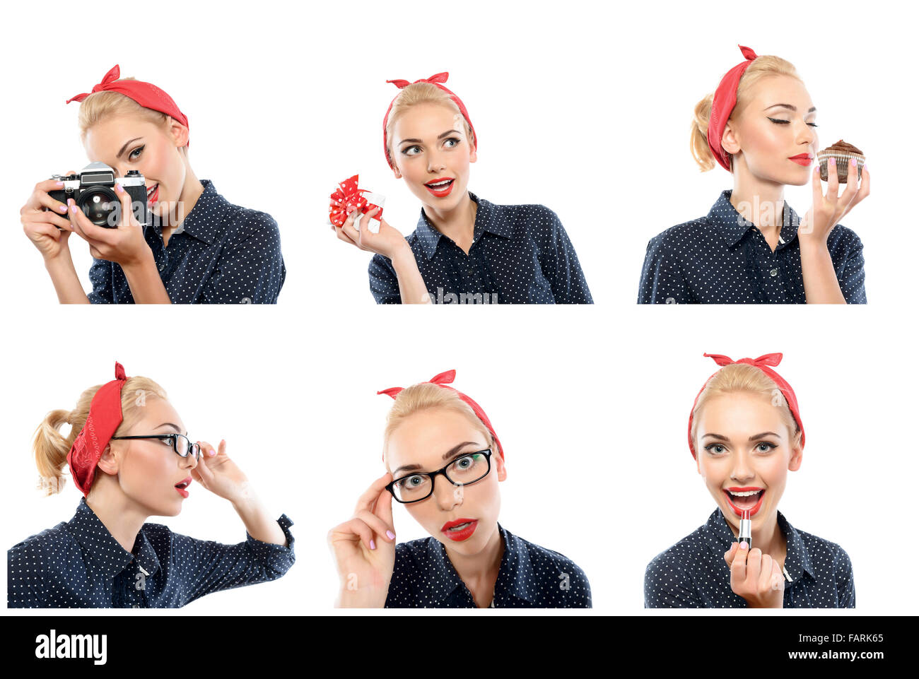 Young appealing girl posing with different objects Stock Photo - Alamy