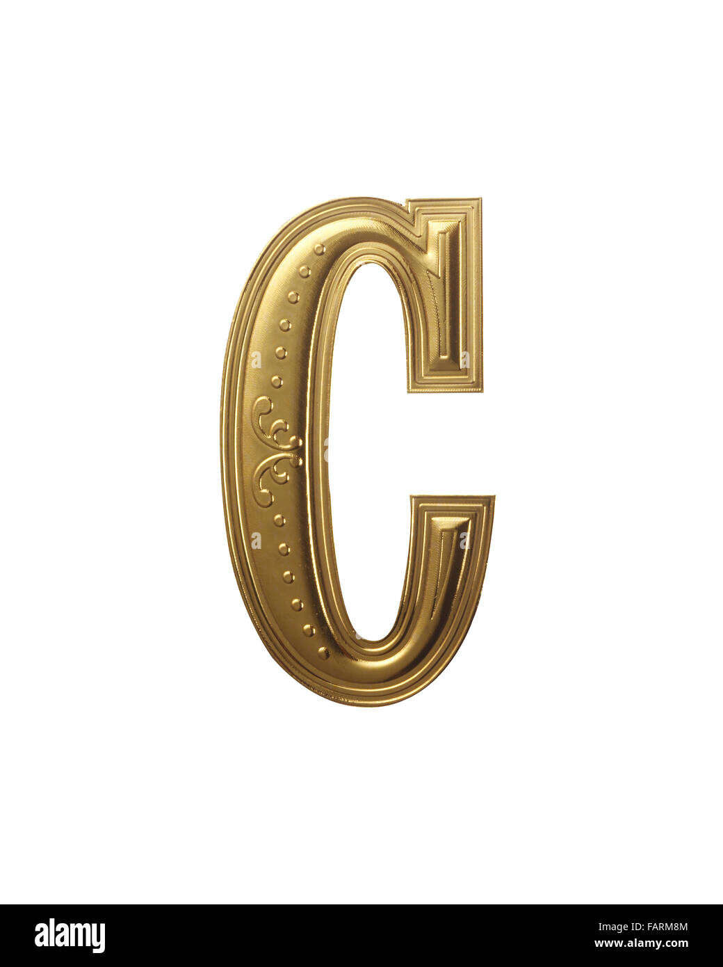 stock image of gold color alphabet with clipping path Stock Photo - Alamy