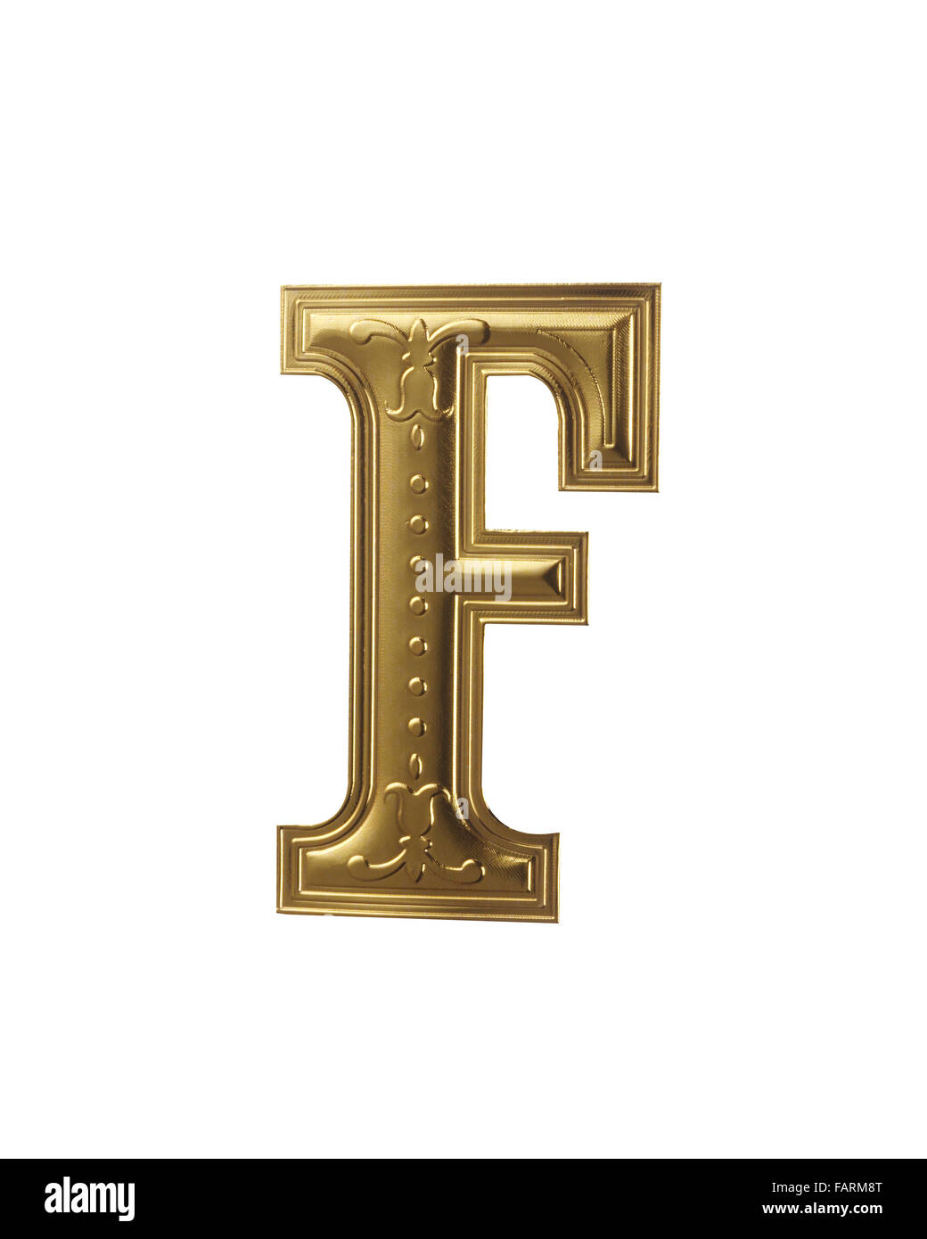 stock image of gold color alphabet with clipping path Stock Photo - Alamy