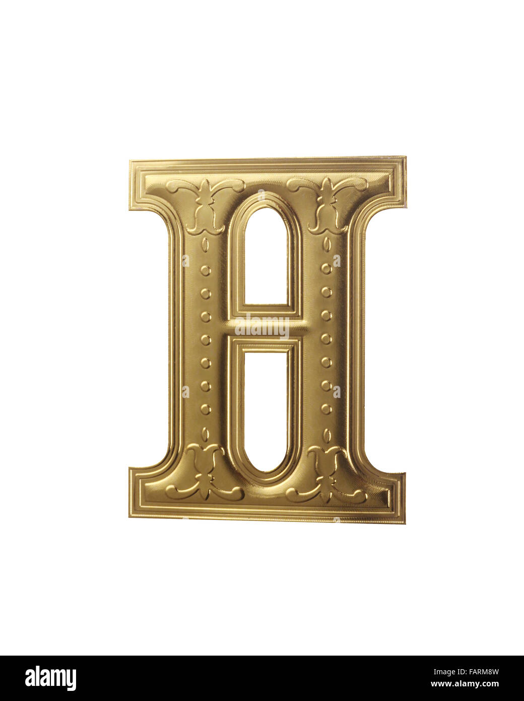stock image of gold color alphabet with clipping path Stock Photo - Alamy