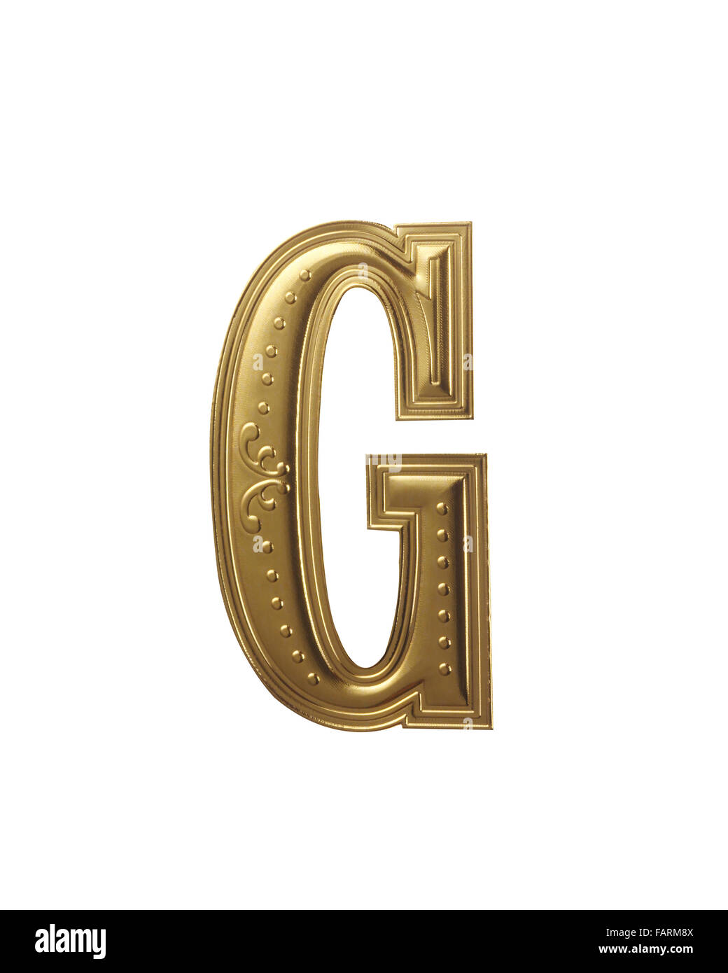 stock image of gold color alphabet with clipping path Stock Photo - Alamy