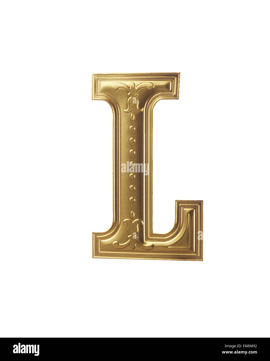 stock image of gold color alphabet with clipping path Stock Photo - Alamy