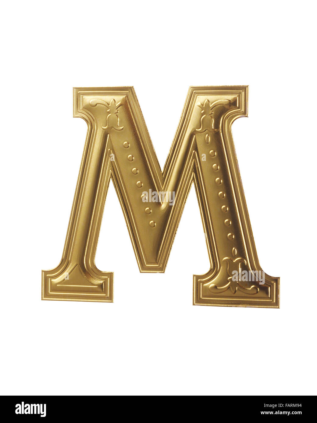stock image of gold color alphabet with clipping path Stock Photo - Alamy