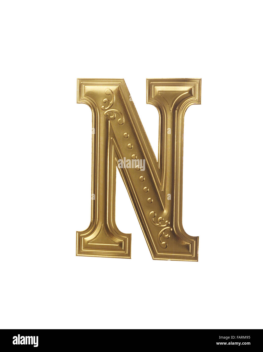 stock image of gold color alphabet with clipping path Stock Photo - Alamy